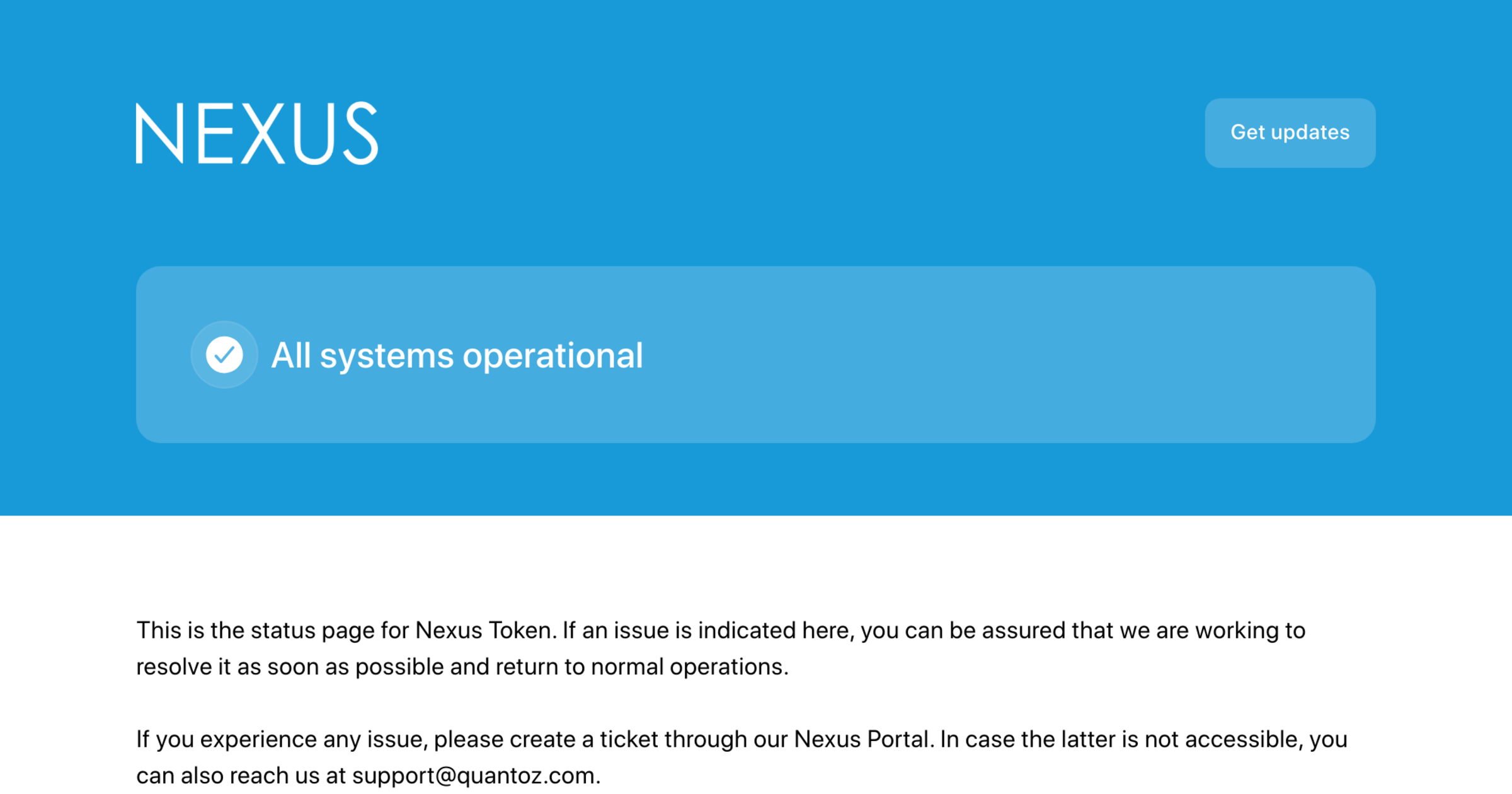 Nexus Token - Status